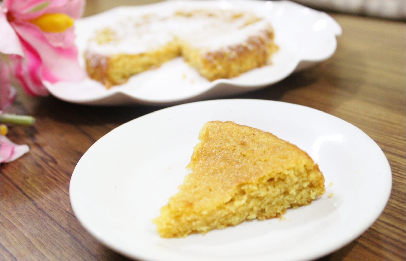Atta Cake (Wheat Cake) - Delighted Baking